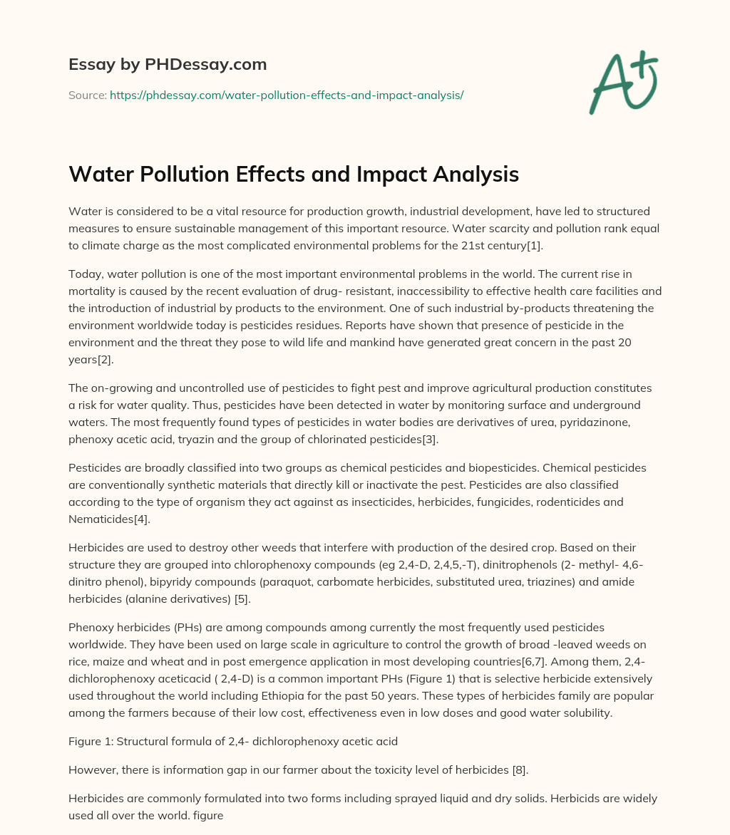 Water Pollution Effects and Impact Analysis (500 Words) - PHDessay.com