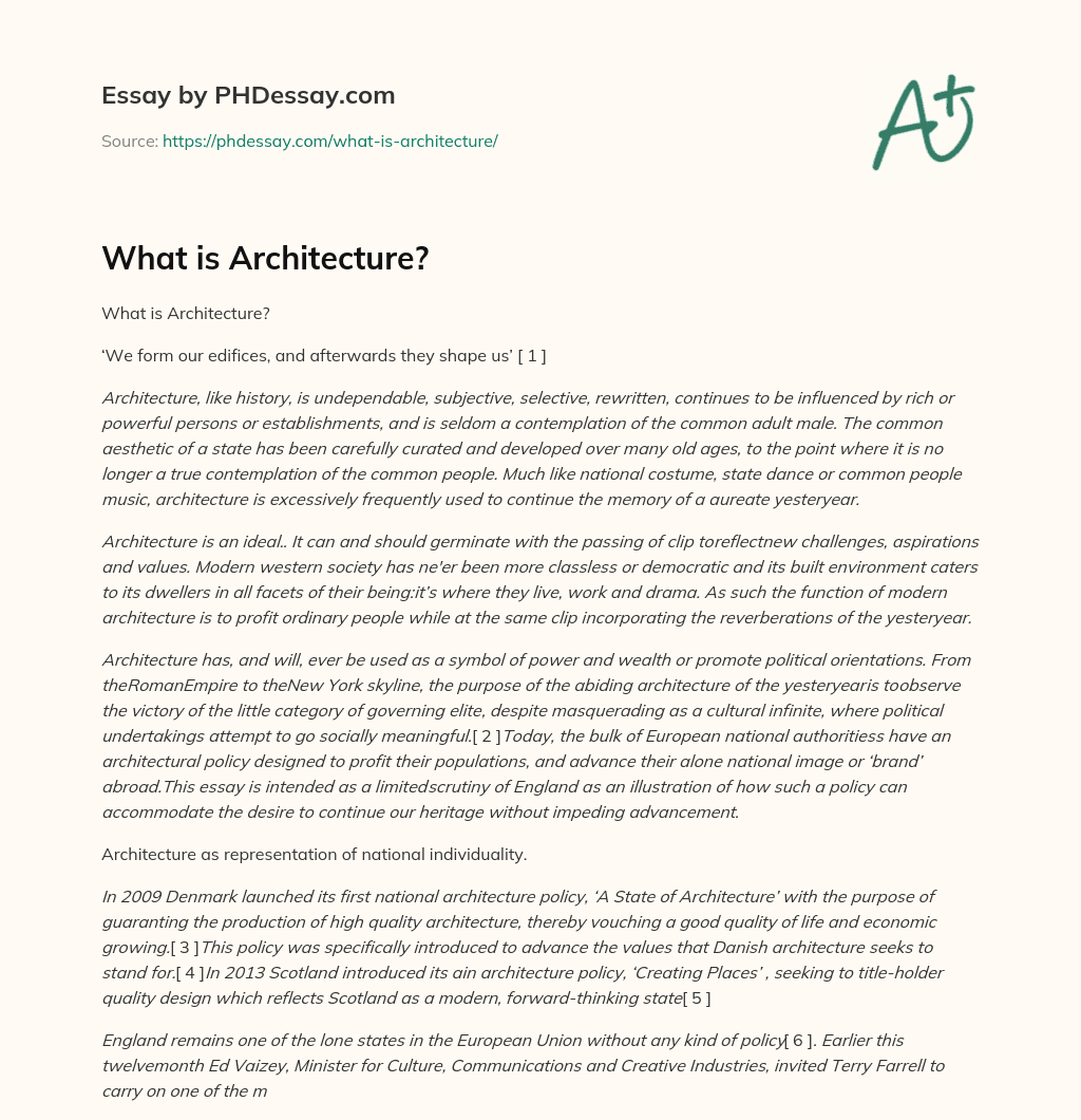What is Architecture? - PHDessay.com