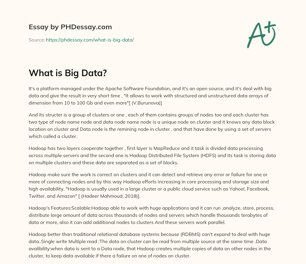 What is Big Data? (300 Words) - PHDessay.com