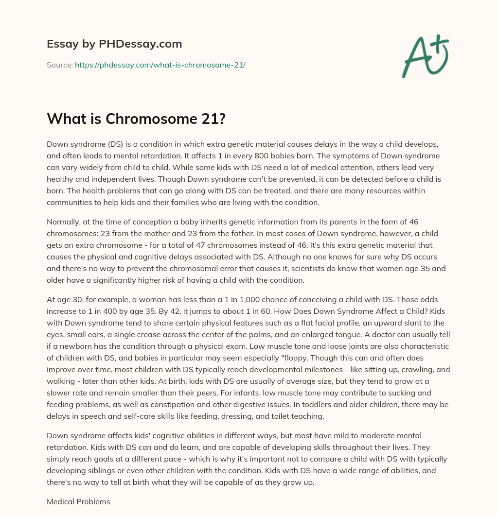 What is Chromosome 21? - PHDessay.com