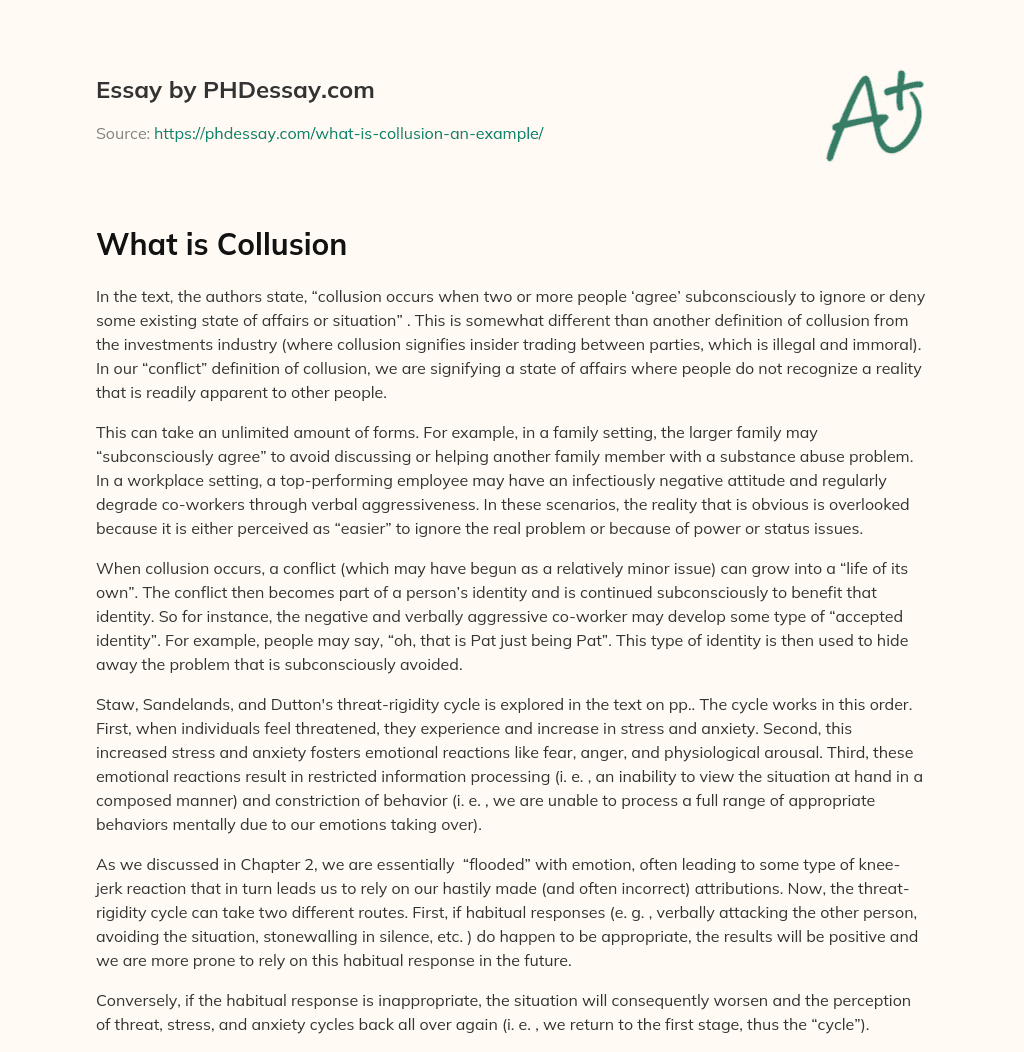 What is Collusion - PHDessay.com