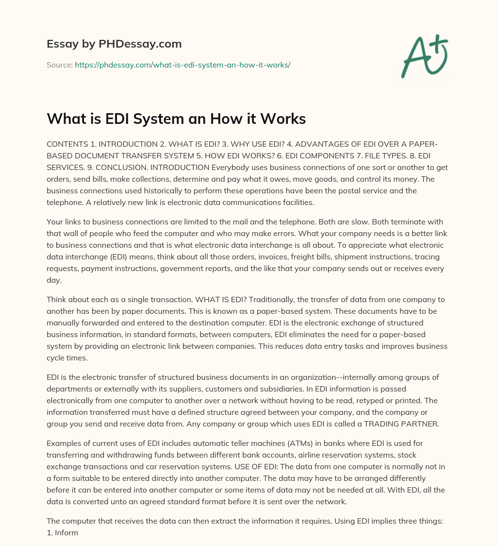 What is EDI System an How it Works - PHDessay.com