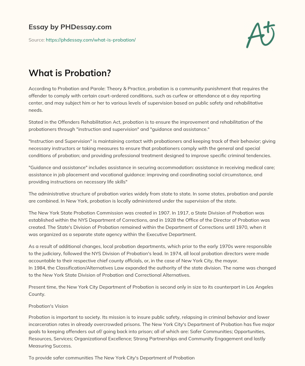 What is Probation? - PHDessay.com