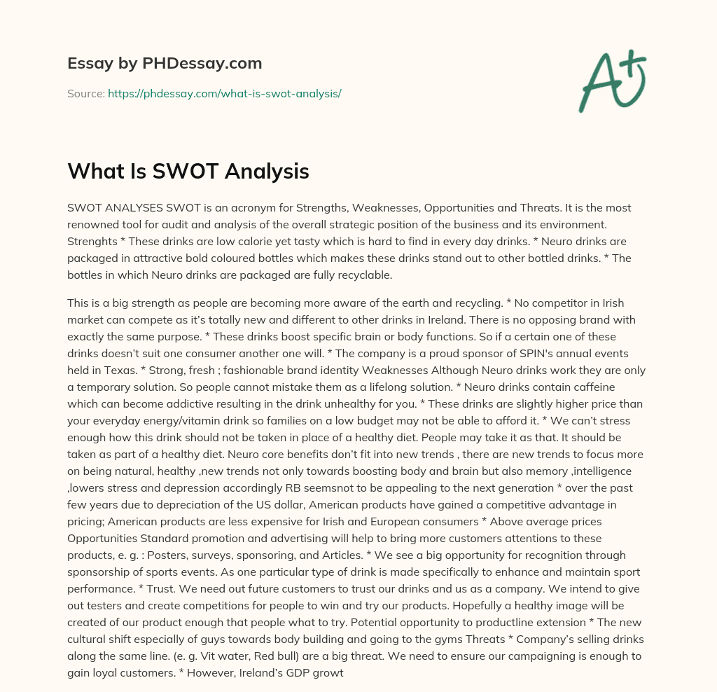 What Is SWOT Analysis - PHDessay.com