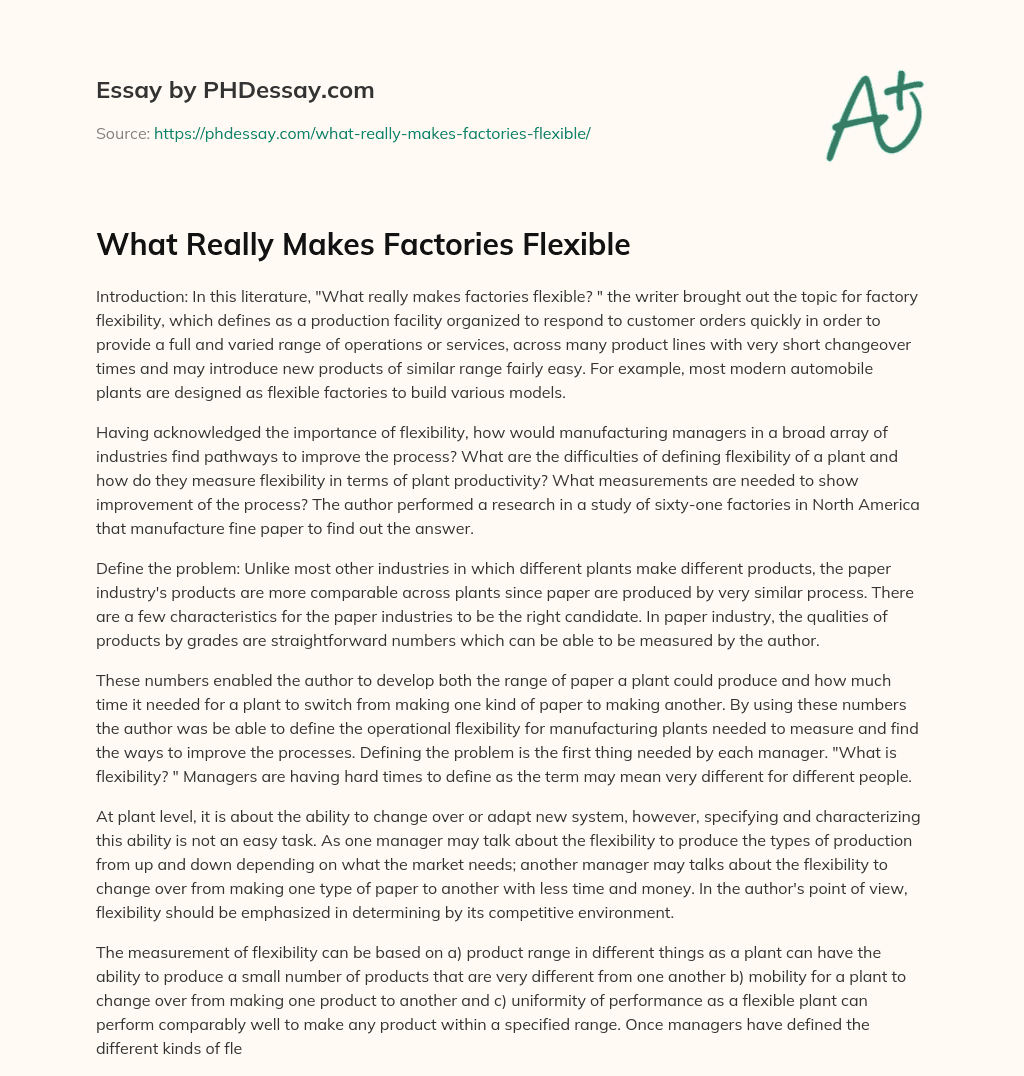 What Really Makes Factories Flexible - PHDessay.com