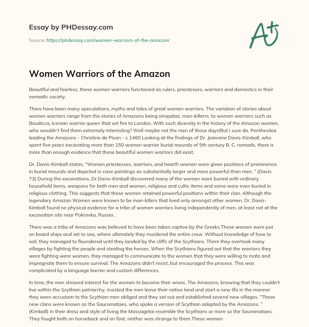 Women Warriors of the Amazon - PHDessay.com