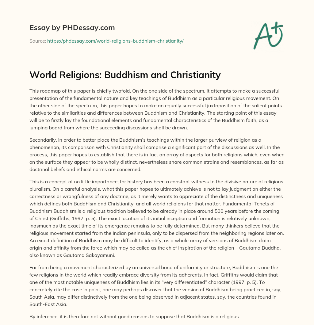 World Religions: Buddhism and Christianity - PHDessay.com