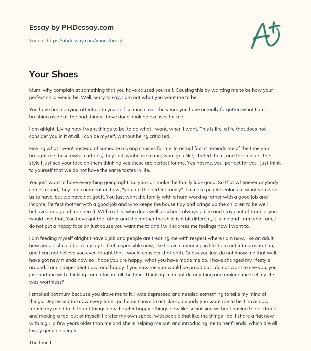 Your Shoes - PHDessay.com
